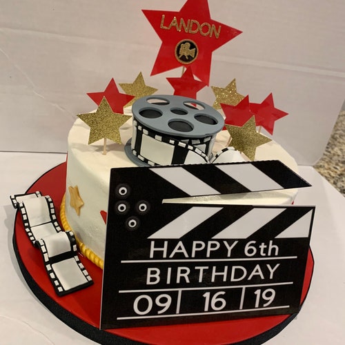 Movie Night Cake Topper Hollywood Movie Star Party | Etsy
