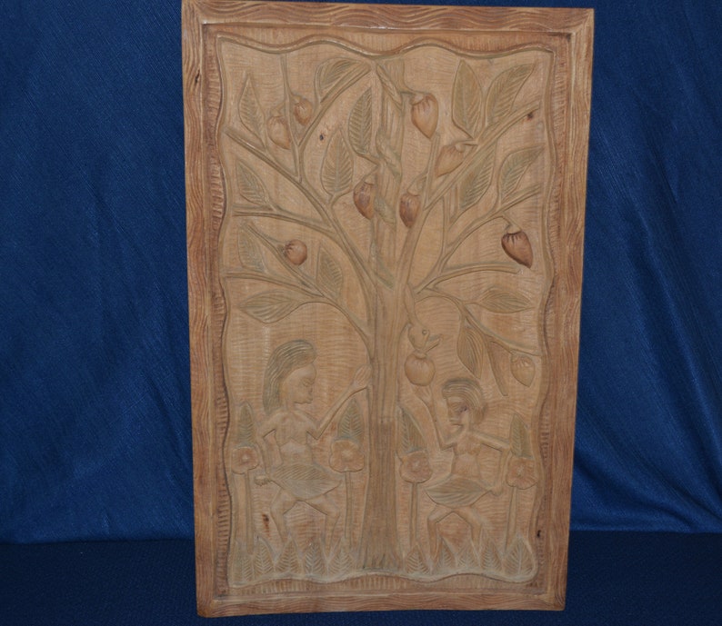 Art-wood Carving Adam and Eve - Etsy