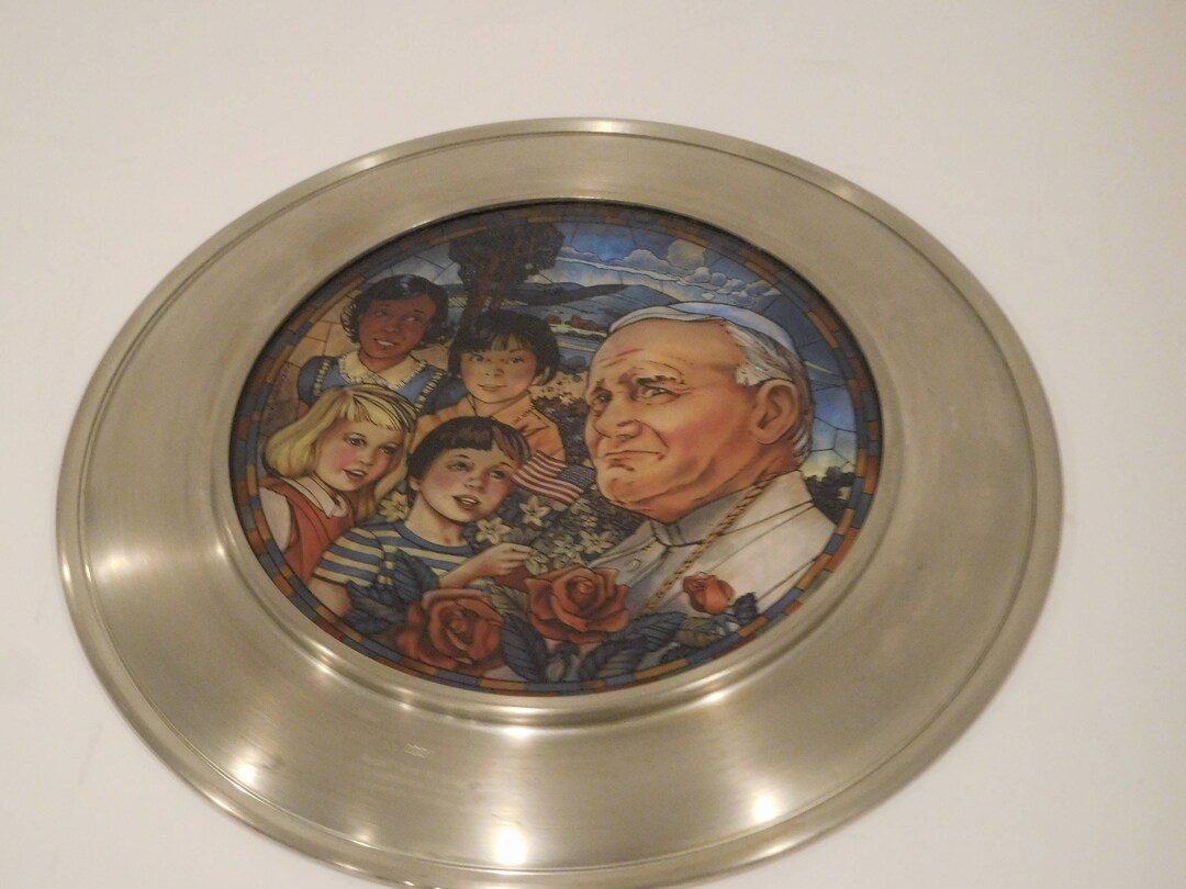 Collectible Plates-the Papal Visit, Pope John Paul II Plate His Books ...