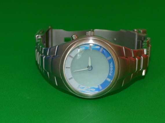 Watch-Fossil Big Tic JR-8222 Men's Blue Flame Dial Bi… - Gem