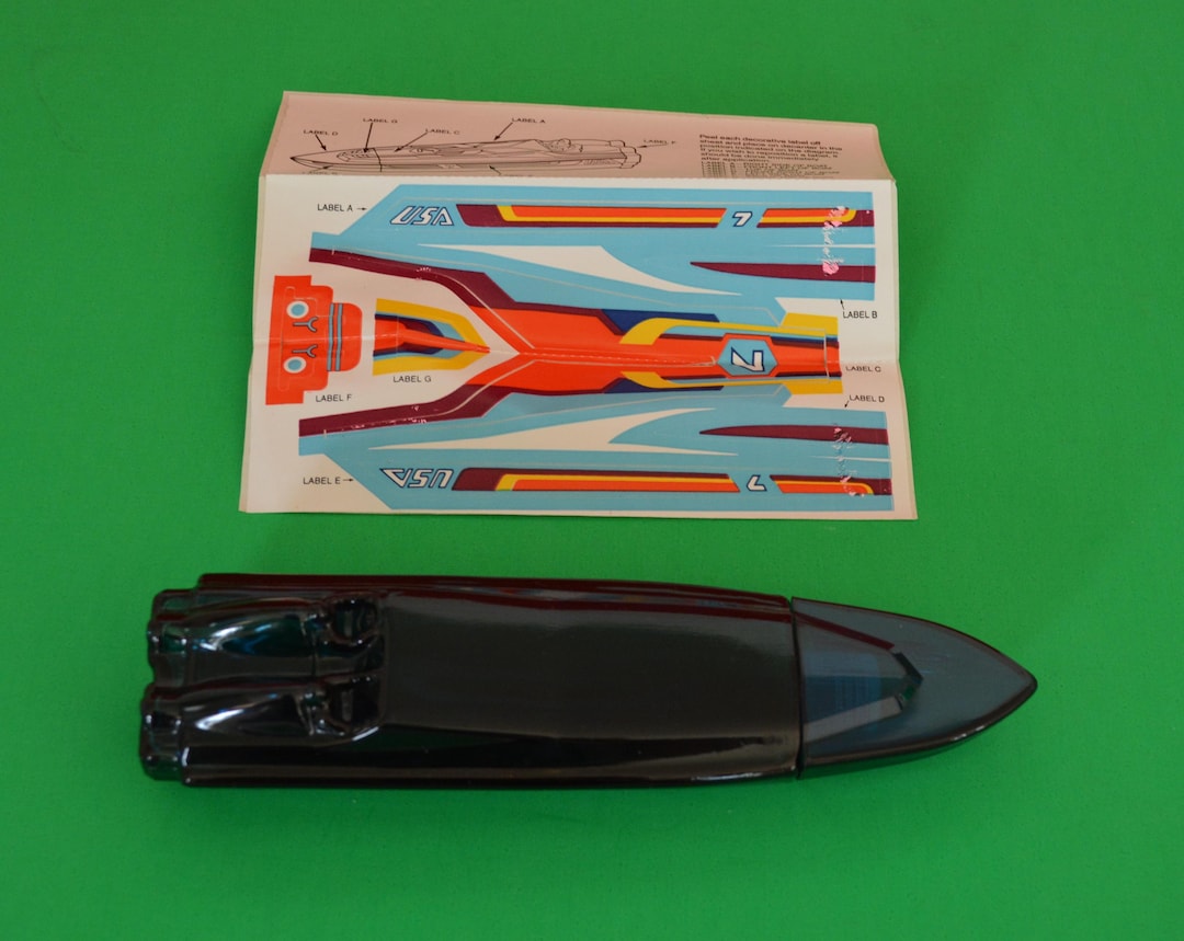 Avon/transportation-avon Dark Blue Glass Speed Boat Decanter - Etsy