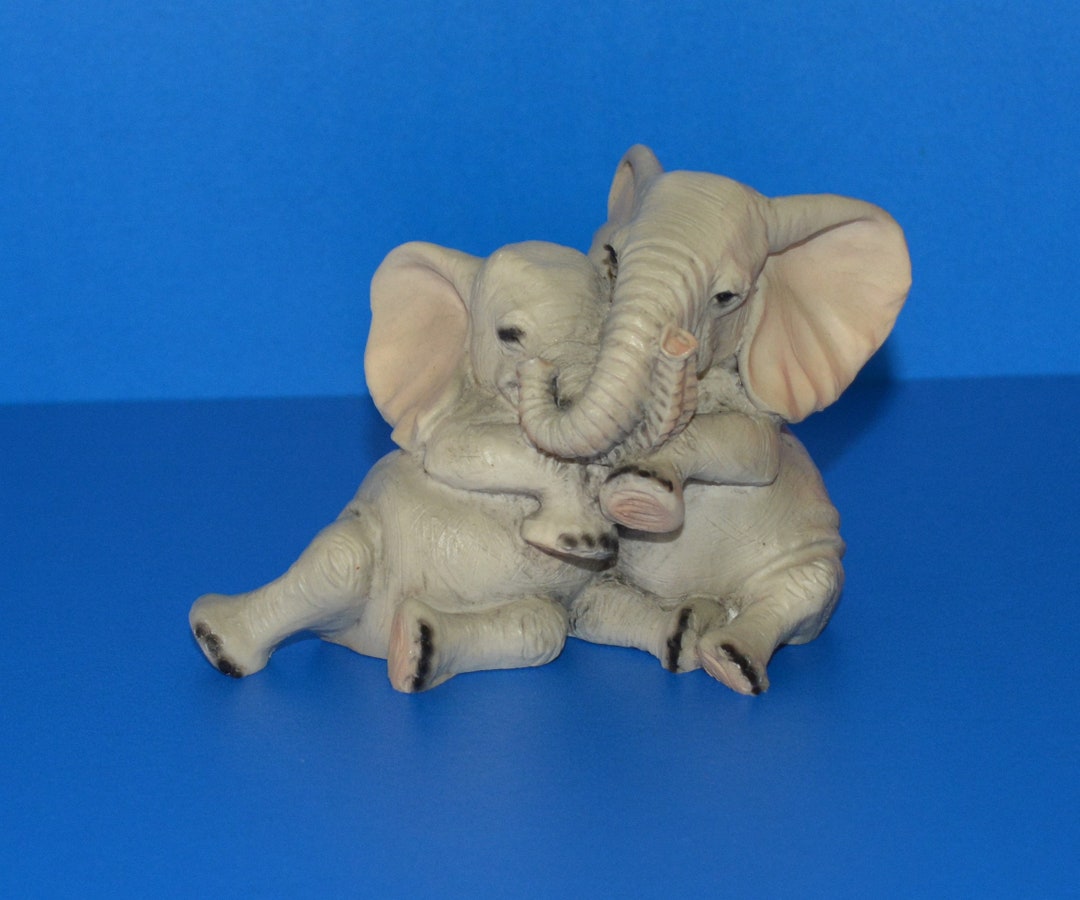Figurines/trinkets-two Castagna Elephants, Vintage Etched Signature - Etsy