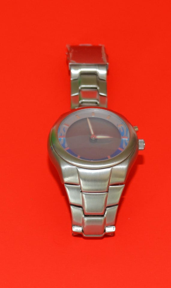 Watch-Fossil Big Tic JR-8222 Men's Blue Flame Dial Bi… - Gem