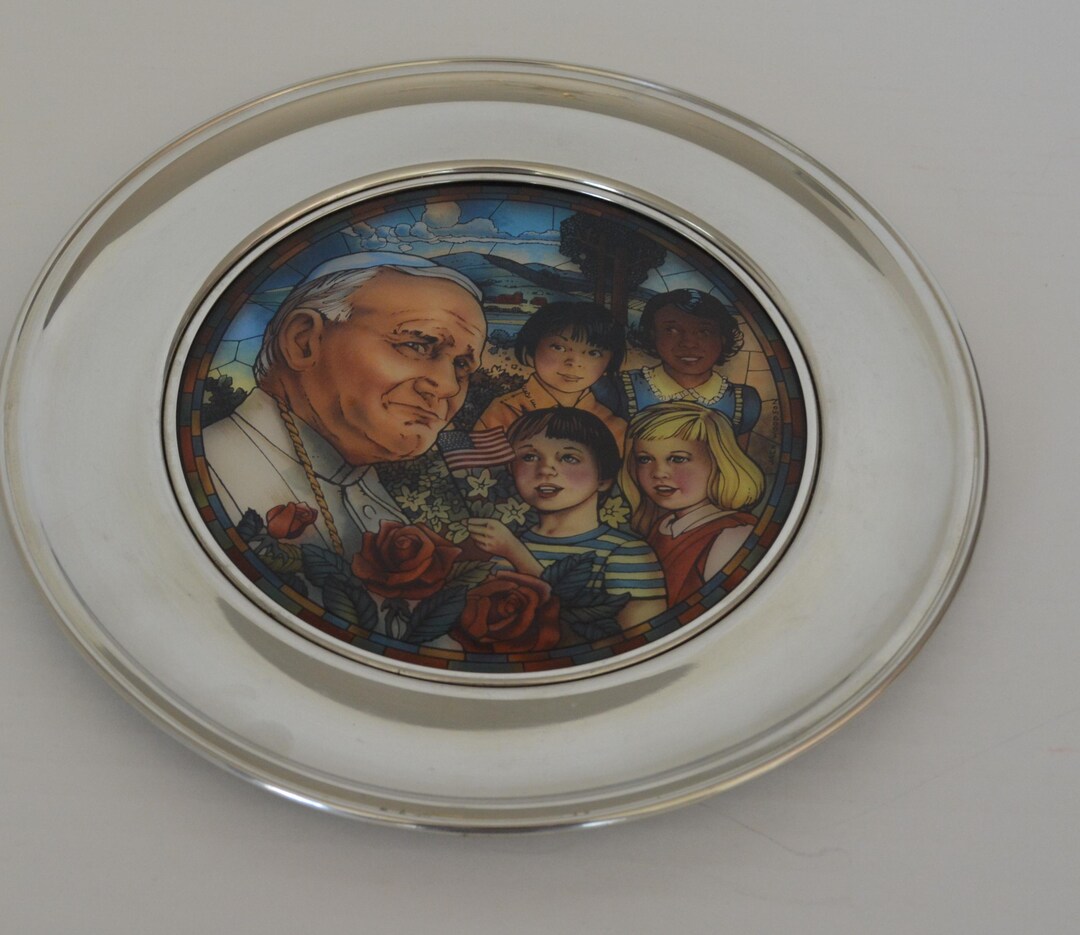Collectible Plates-the Papal Visit, Pope John Paul II Plate + His Books ...