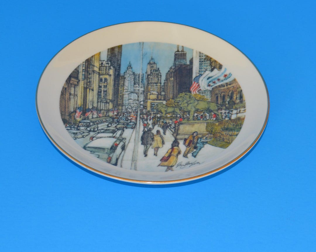 Collectible Plates-vintage Chicago Collection 1976, Two - Etsy