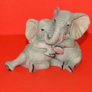 Figurines/trinkets-two Castagna Elephants, Vintage Etched Signature - Etsy