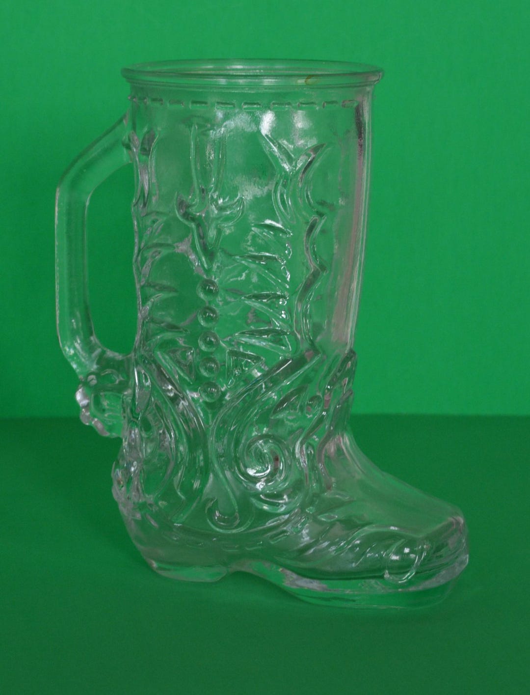 Glassware/vintage Libbey of Canada Clear Glass Cowboy Boot Mug Glass ...