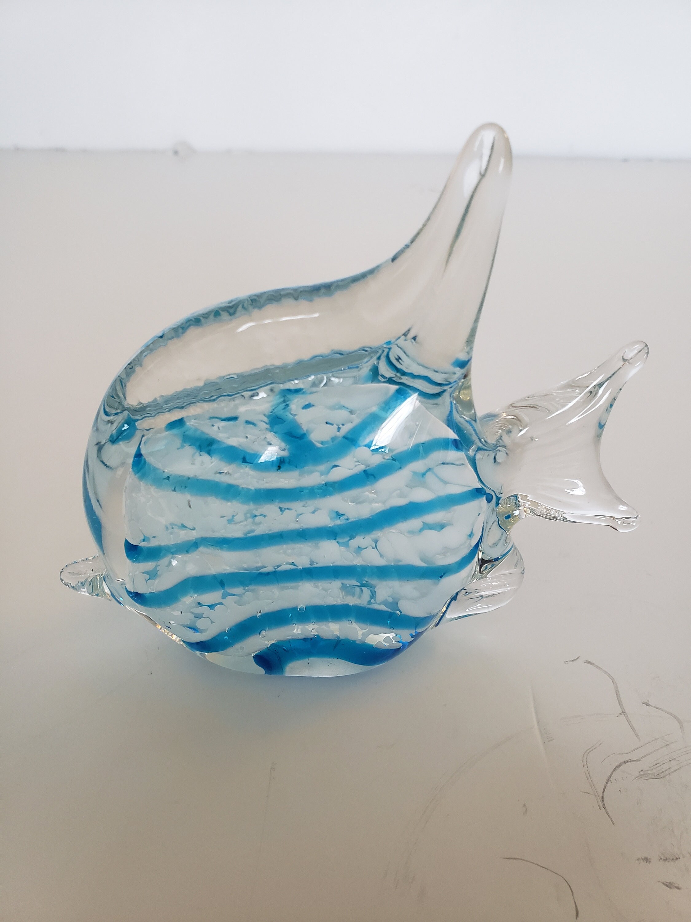 Paperweights/figurines/trinkets-clear Glass Angel Fish - Etsy