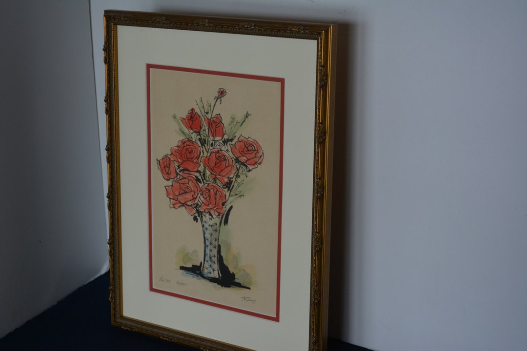 Lithograph/print-roses" Signed and Numbered 36/250 Painting - Ta Thony ...