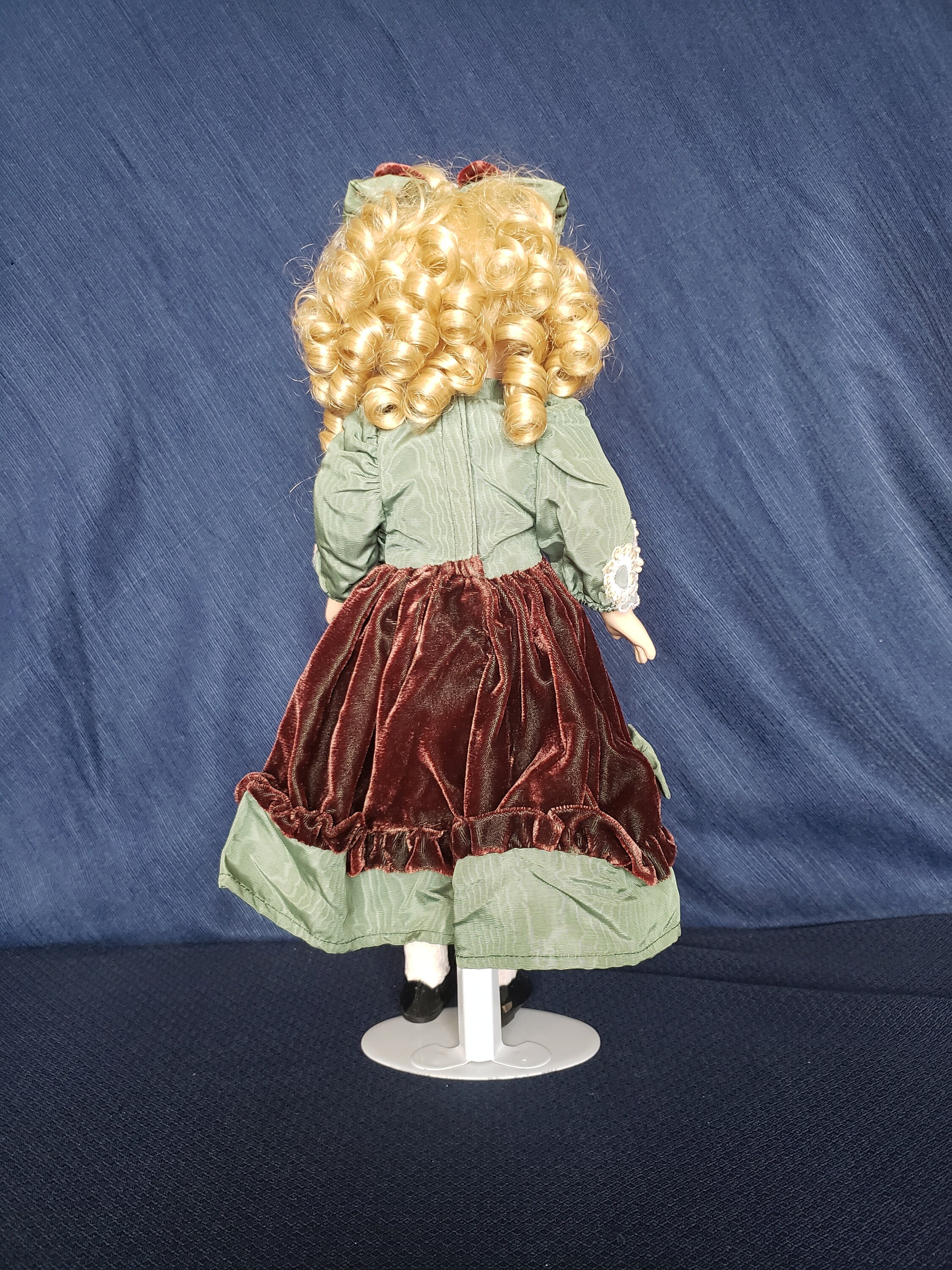 Dolls/toys-vintage Brass Key Porcelain Doll 16 Green and - Etsy