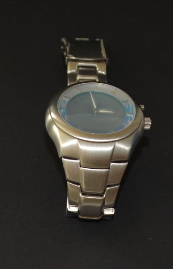 Watch-Fossil Big Tic JR-8222 Men's Blue Flame Dial Bi… - Gem