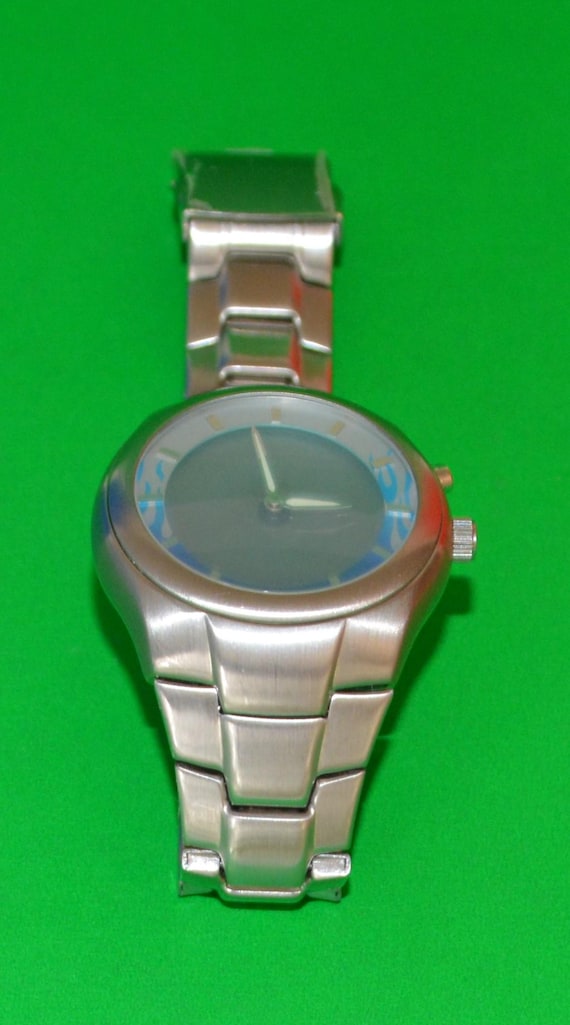 Watch-Fossil Big Tic JR-8222 Men's Blue Flame Dial Bi… - Gem