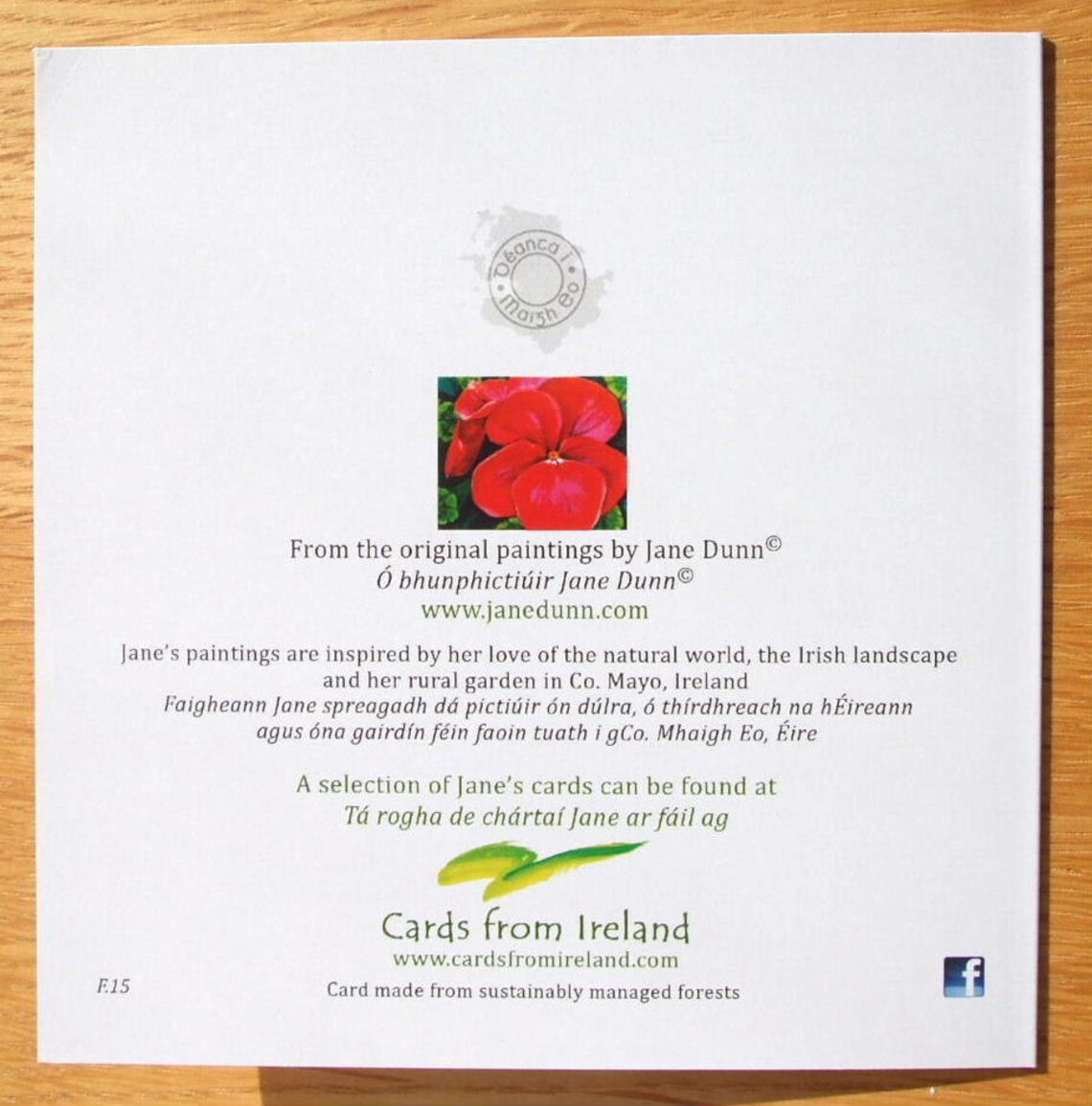 Red Geranium, Gardener Gift Card, Ireland Decor, Ireland, Ireland ...