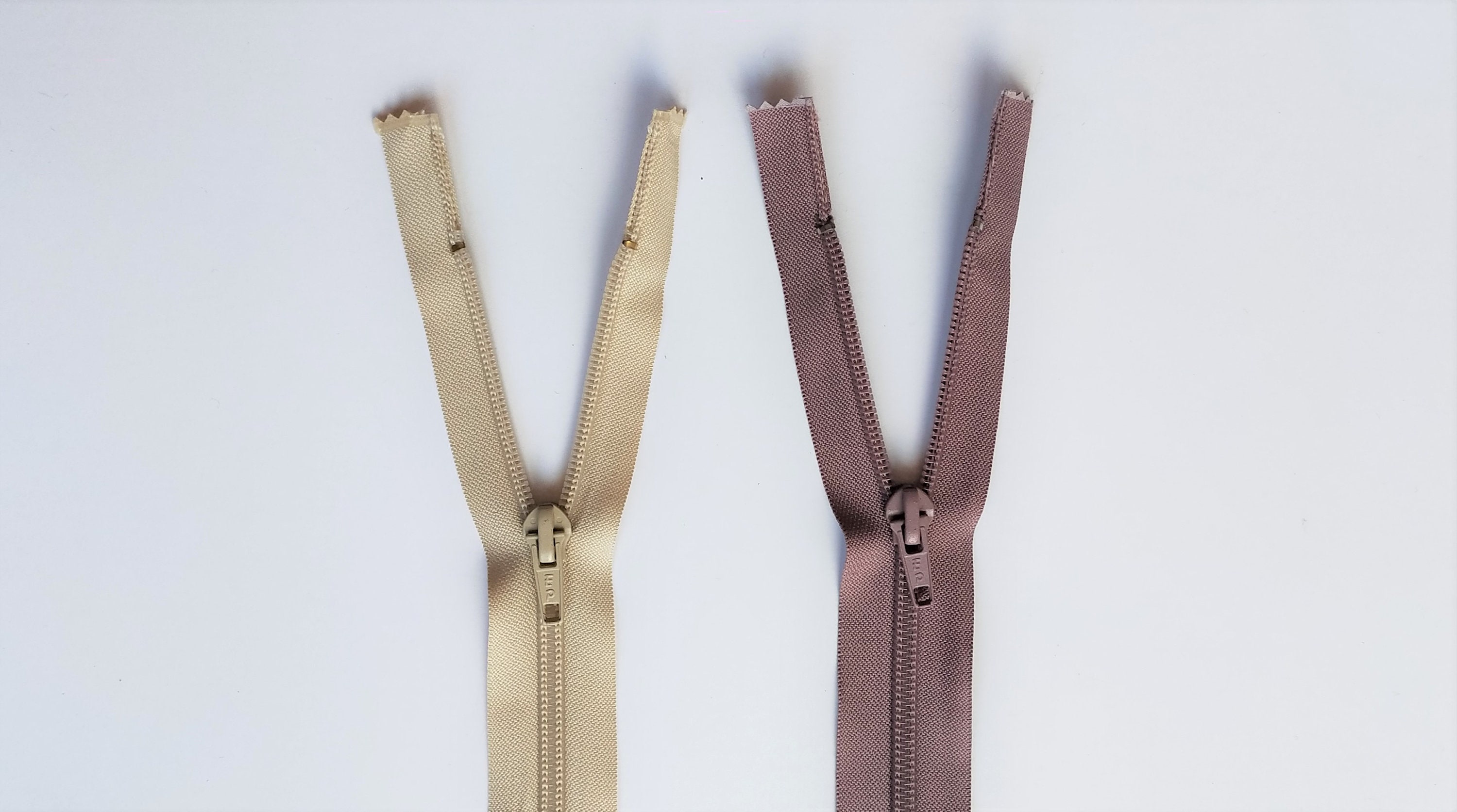 Zipper 63cm / Open-end Slide Fastener / Nylon Plastic, Purple, Beige ...