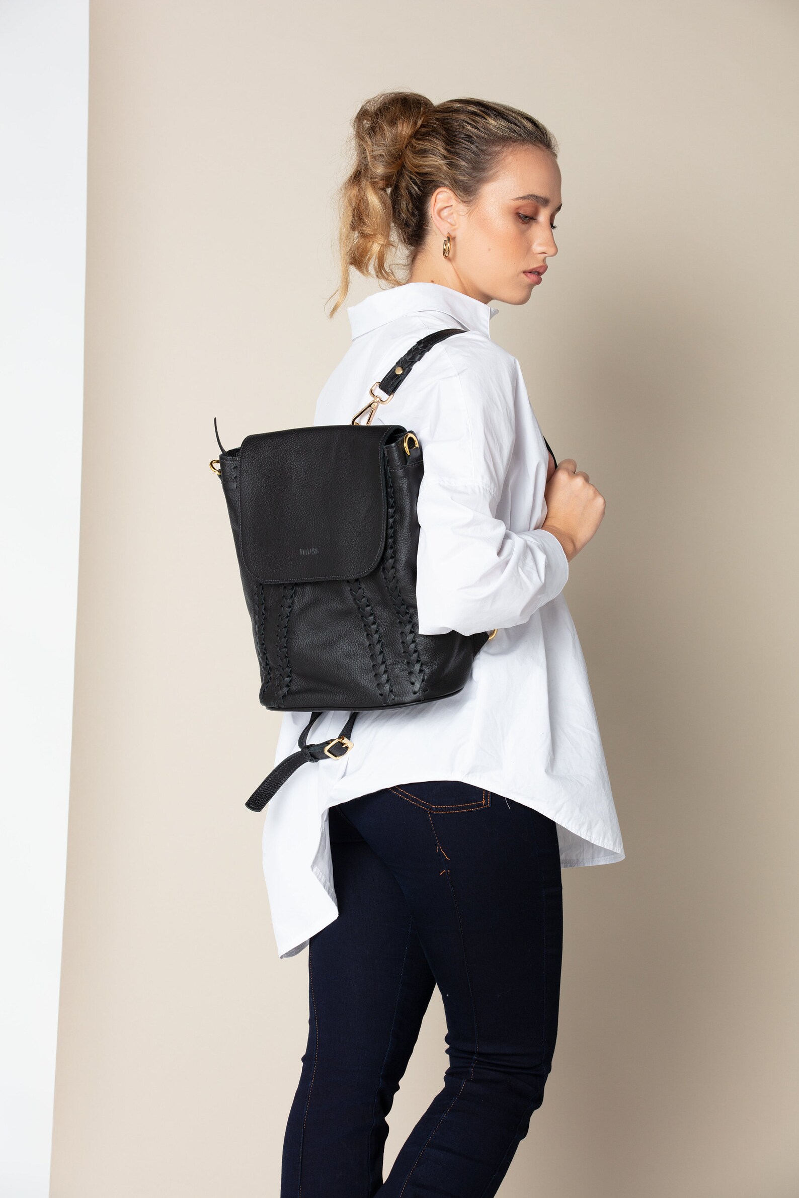 Convertible Backpack Purse Black Leather Crossbody Boho - Etsy