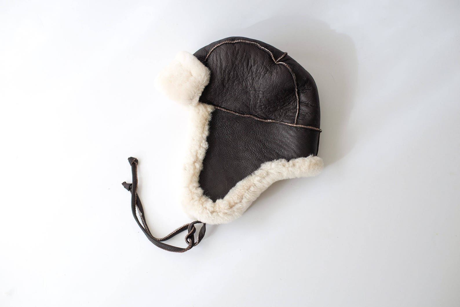 Sheepskin Leather Russian Shearling Winter Hat Brown Vintage - Etsy