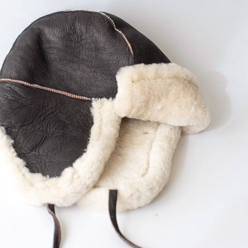 Sheepskin Leather Russian Shearling Winter Hat Brown Vintage - Etsy