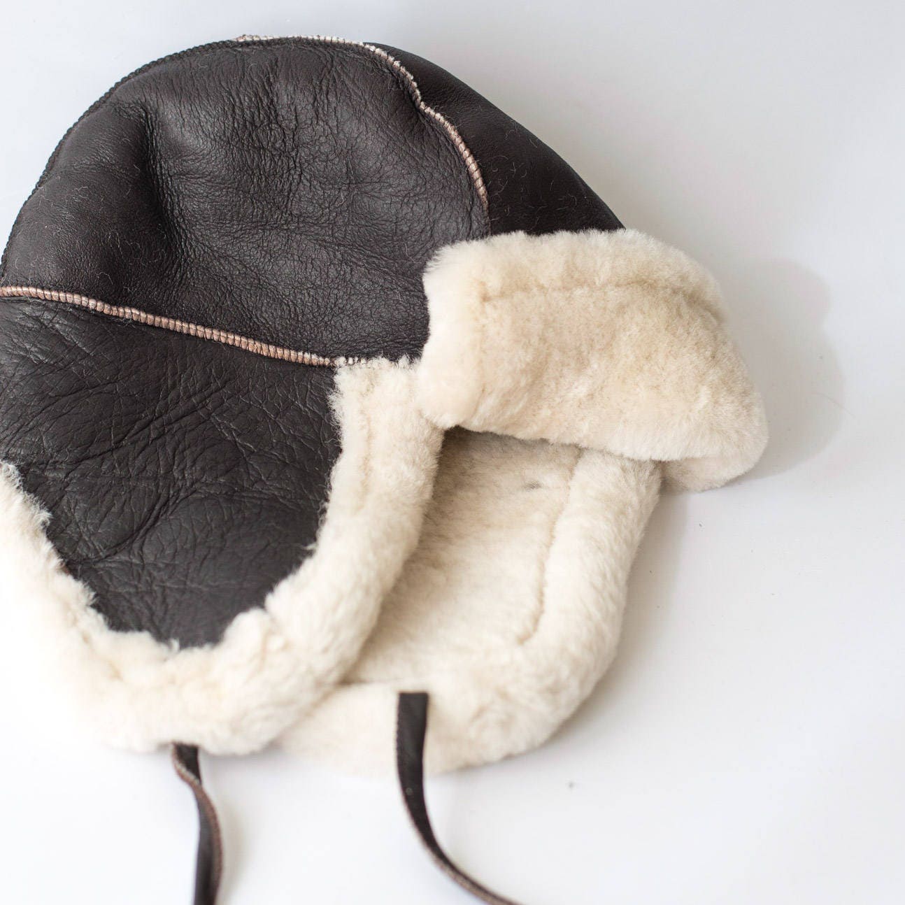Sheepskin Leather Russian Shearling Winter Hat Brown Vintage - Etsy