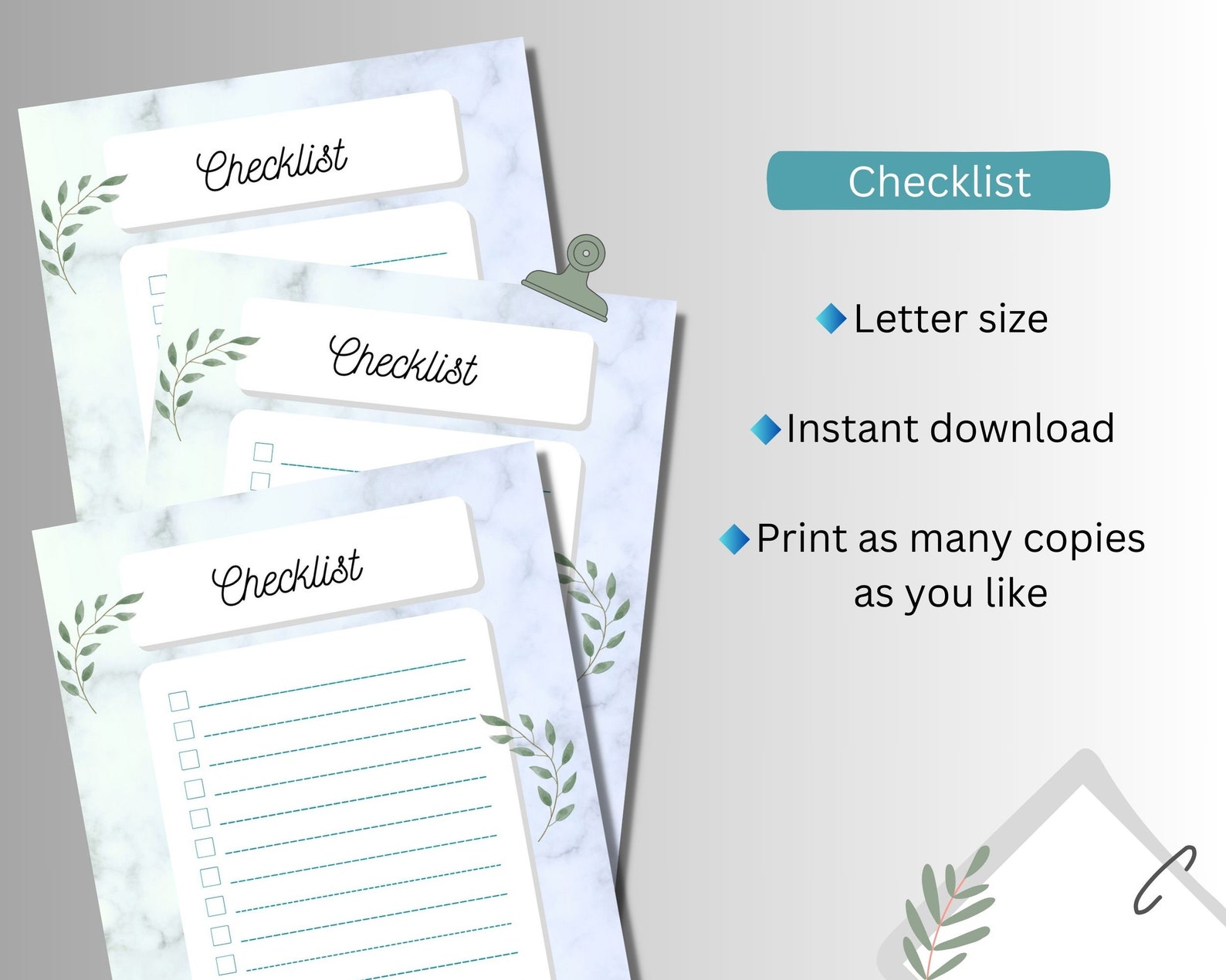 Checklist Printable Lettersize List Checklist Simple Checklist Organise ...