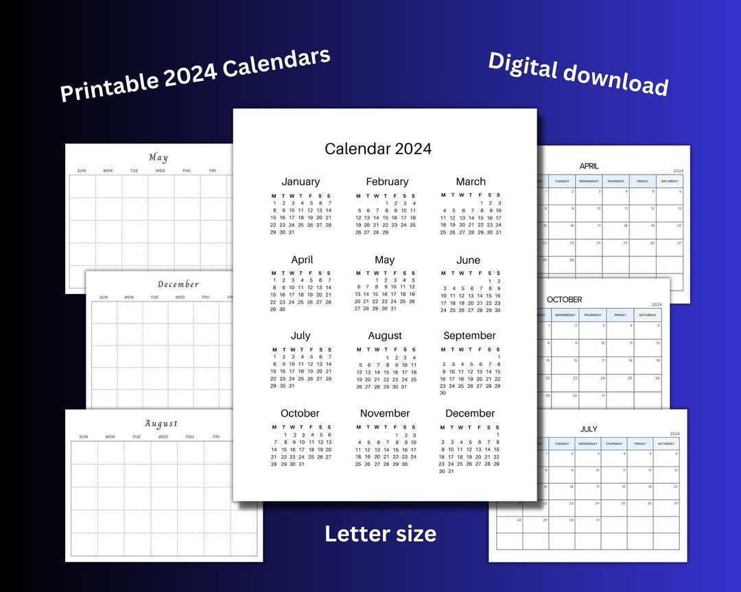 Monthly Calendar Bundle Deals Printable Calendars 2024 Bundle Deals ...