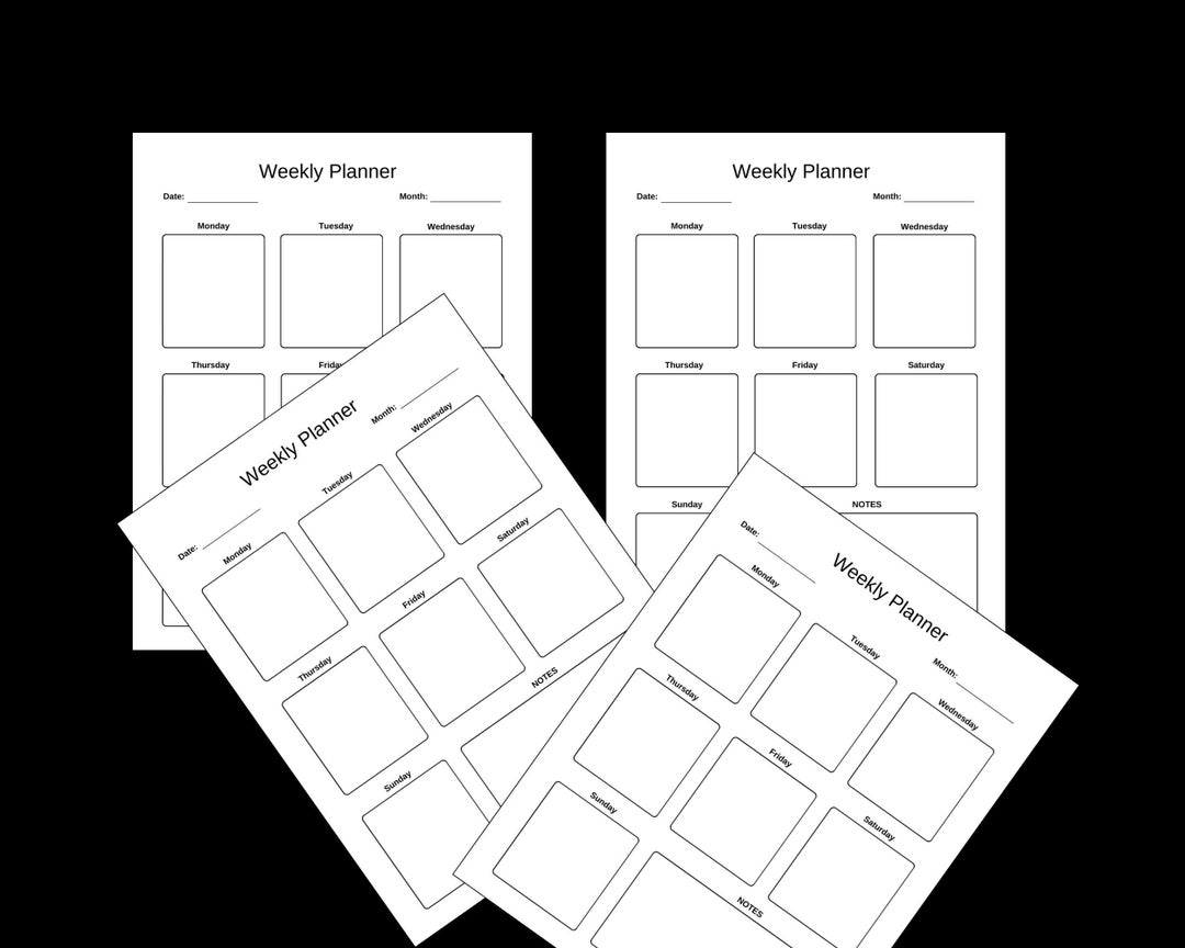 Printable Planner Weekly Organiser Simple Weekly Plans Reminders ...