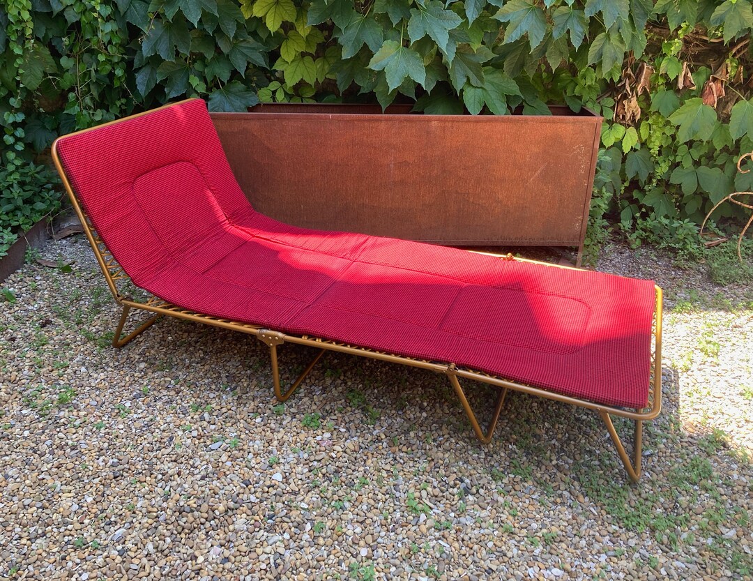 LAFUMA Chantazur Folding Camp Bed Vintage French Antic Folding Bedcamp ...