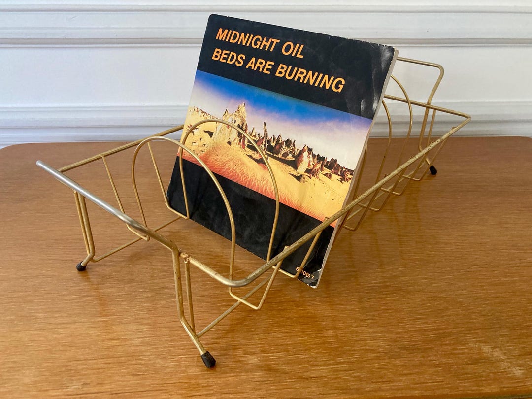 French Vintage Gold Metal Vinyl Record Rack - Etsy