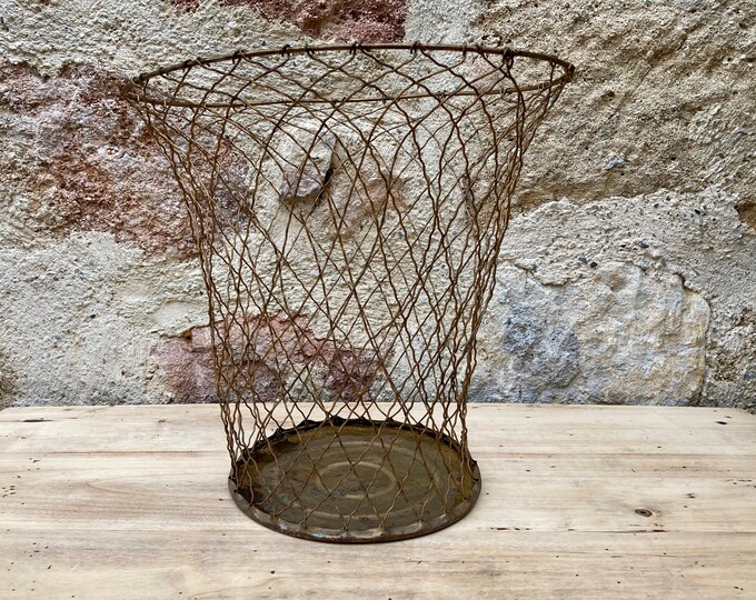 Waste Paper Bin Old French Vintage Office Wire Trash Can - Etsy