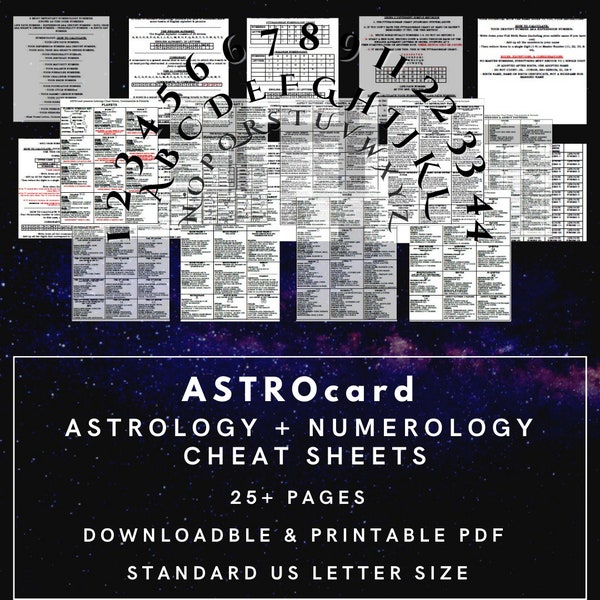 Numerology Cheat Sheet - Etsy