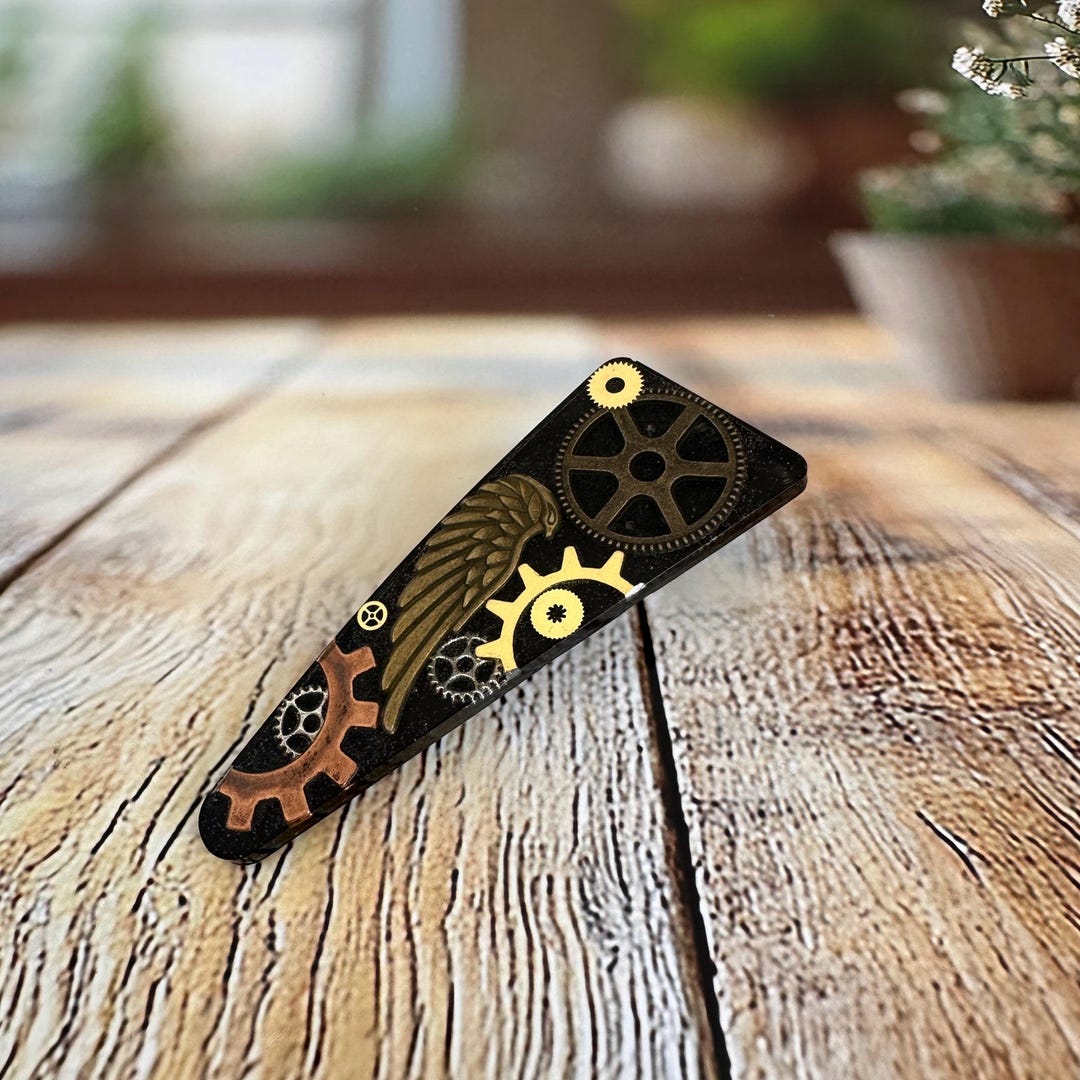 Steampunk Hair Clip, Hair Grip With Cogs and Gears, Handmade Hair Slide ...