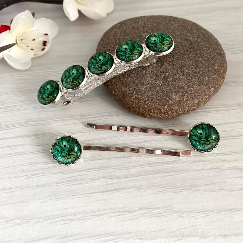 Green Barrette - Etsy