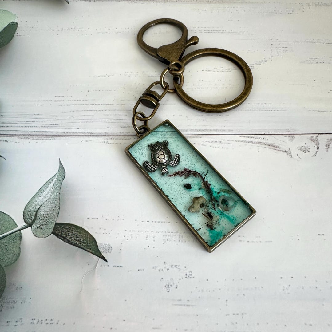 Sea Turtle Bag Charm, Sea Shell Keyring, Holiday Home Key Chain ...