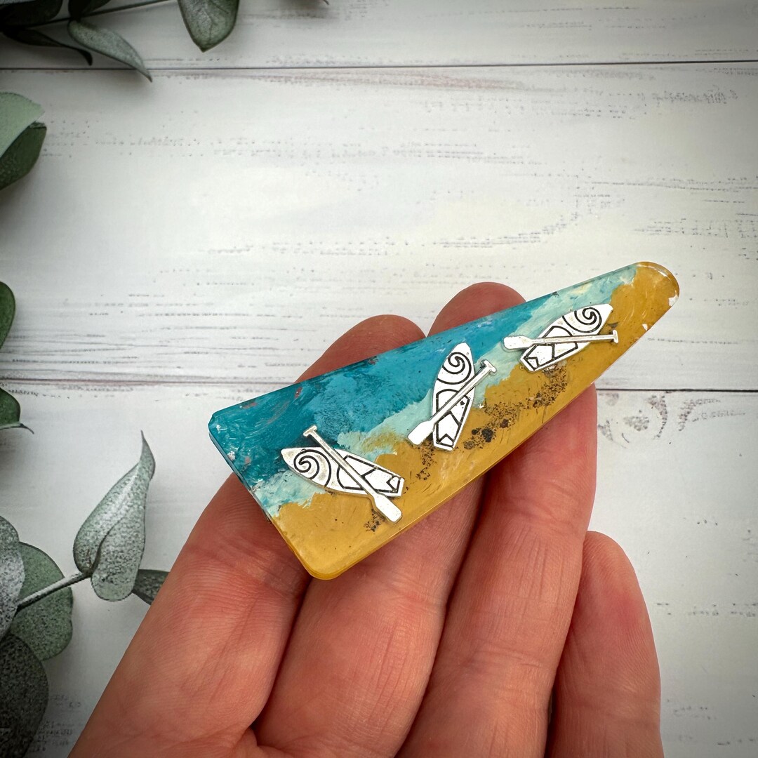 Resin Paddle Board Hair Clip: Handmade Beach Hair Slide - Etsy