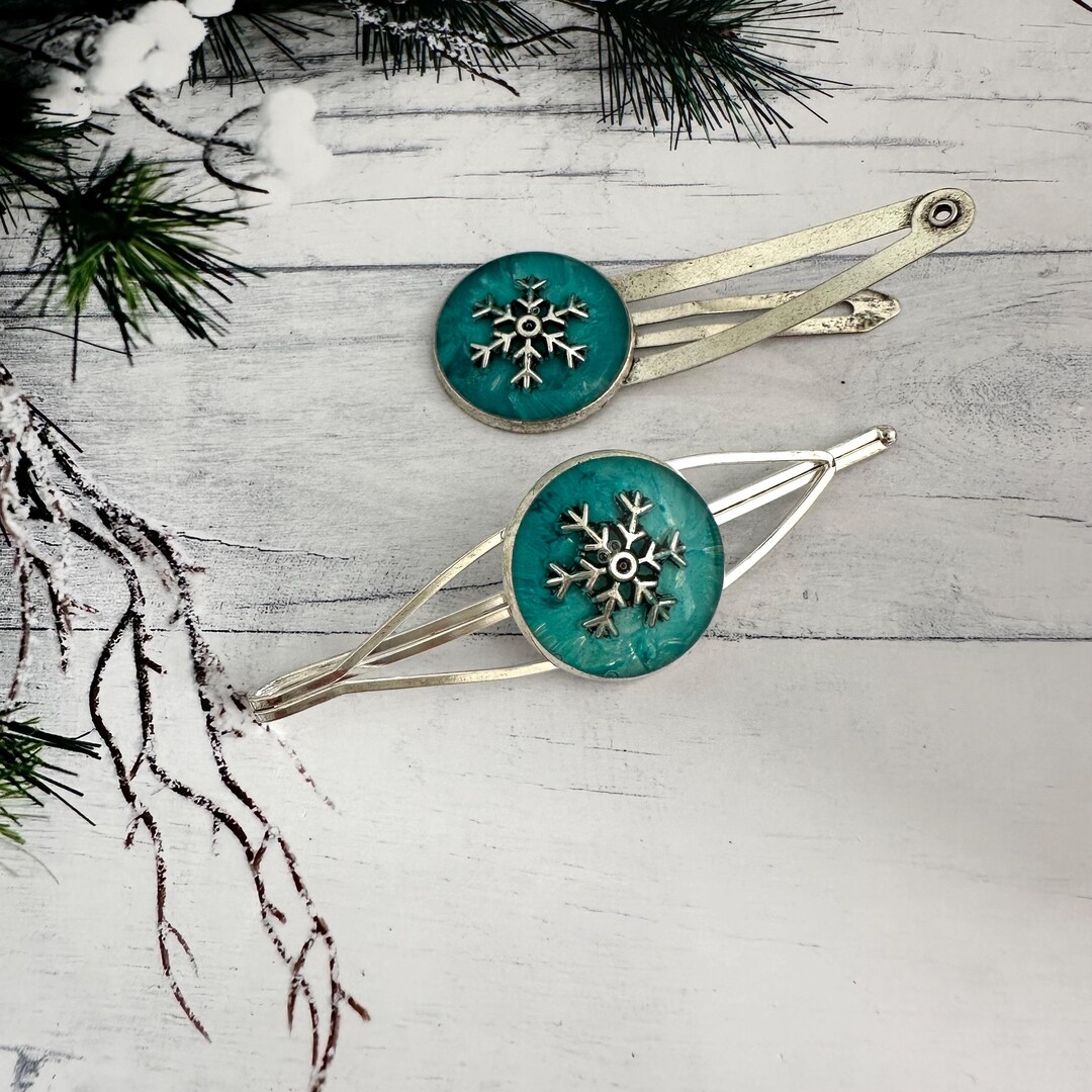 Christmas Hair Grips, Festive Hair Slides, Snowflake Hairpin Set, Hair ...