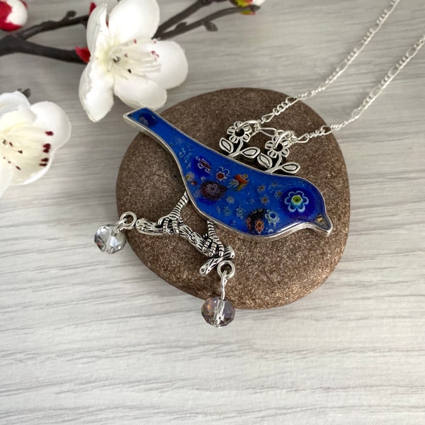Blue Bird Necklace - Etsy