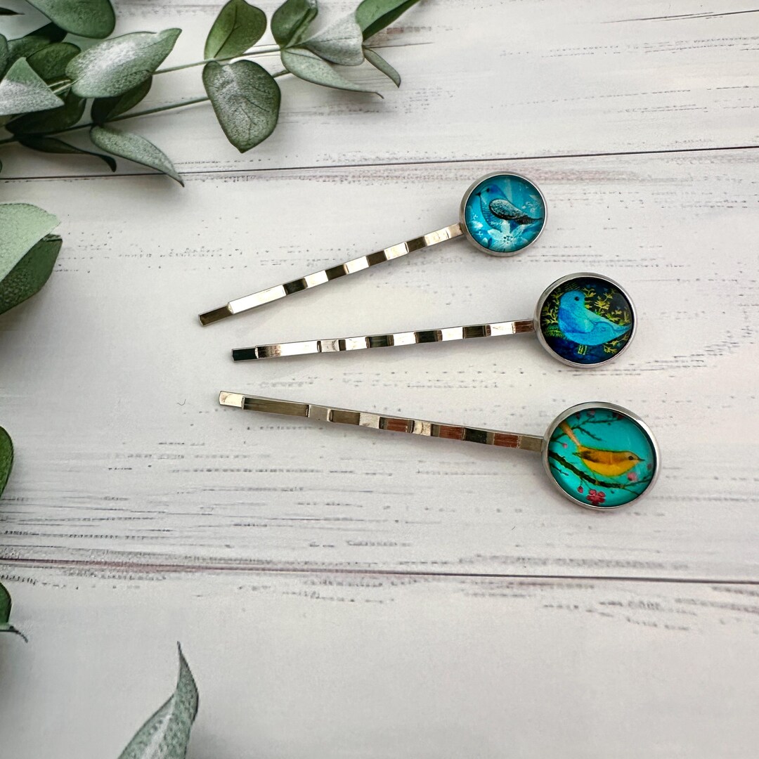 Duck Egg Blue Bird Hair Grips: Teen Bobby Pin Set - Etsy
