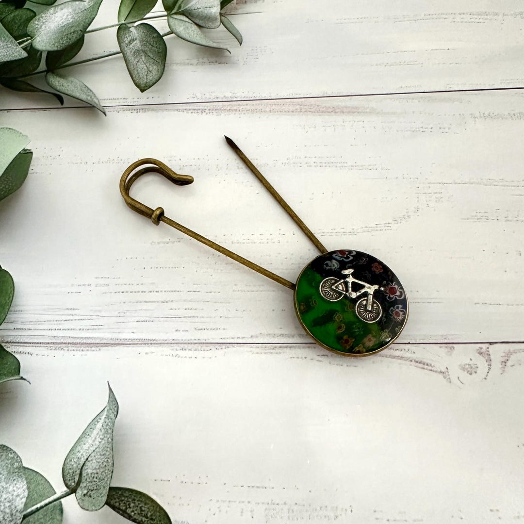 Bicycle Kilt Pin, Metal Scarf or Shawl Pin, Mountain Bike Jewellery ...