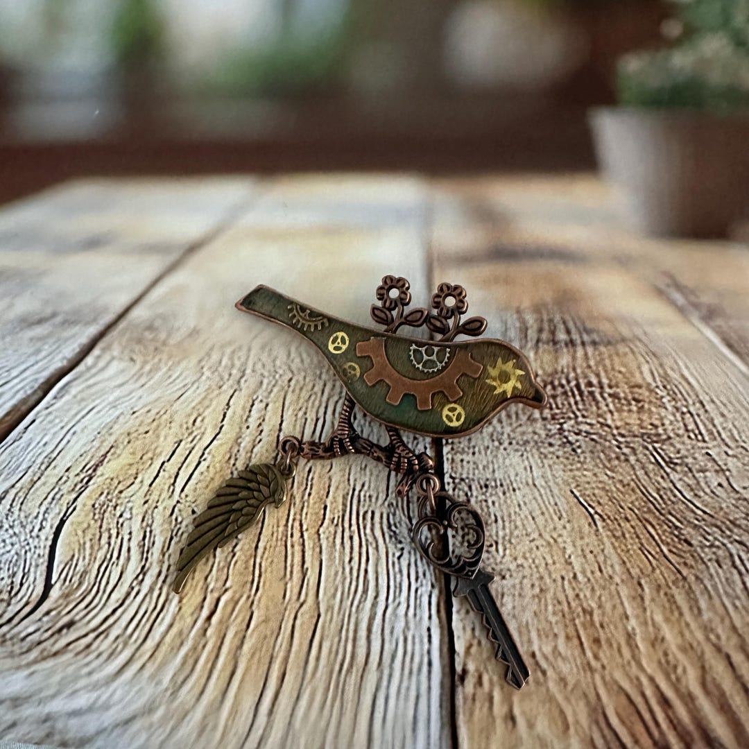 Steampunk Bird Brooch: Cogs, Gears & Watch Parts - Cosplay Accessory - Etsy