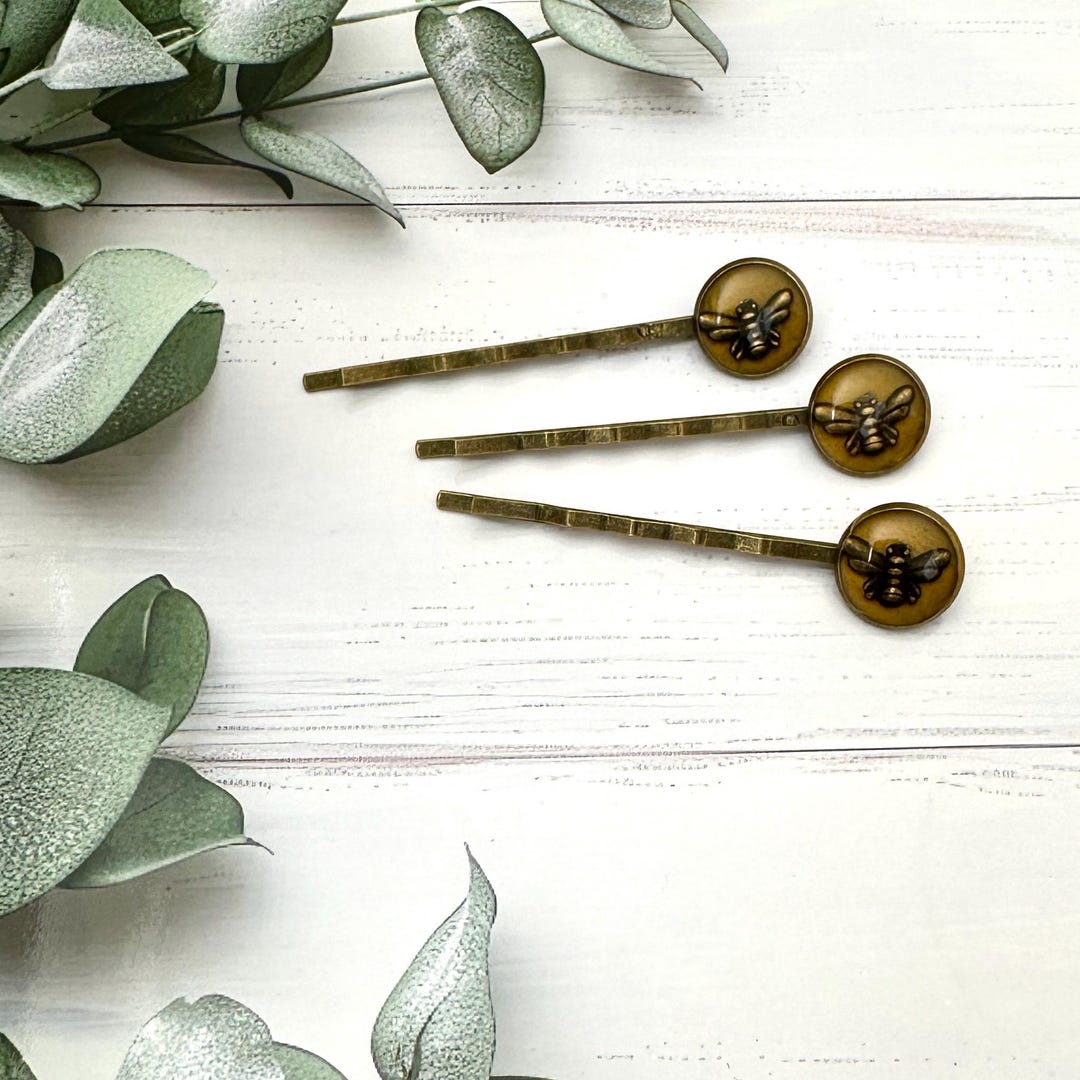 Bumble Bee Hair Clips: Mustard Yellow Bobby Pin Set, Handmade - Etsy
