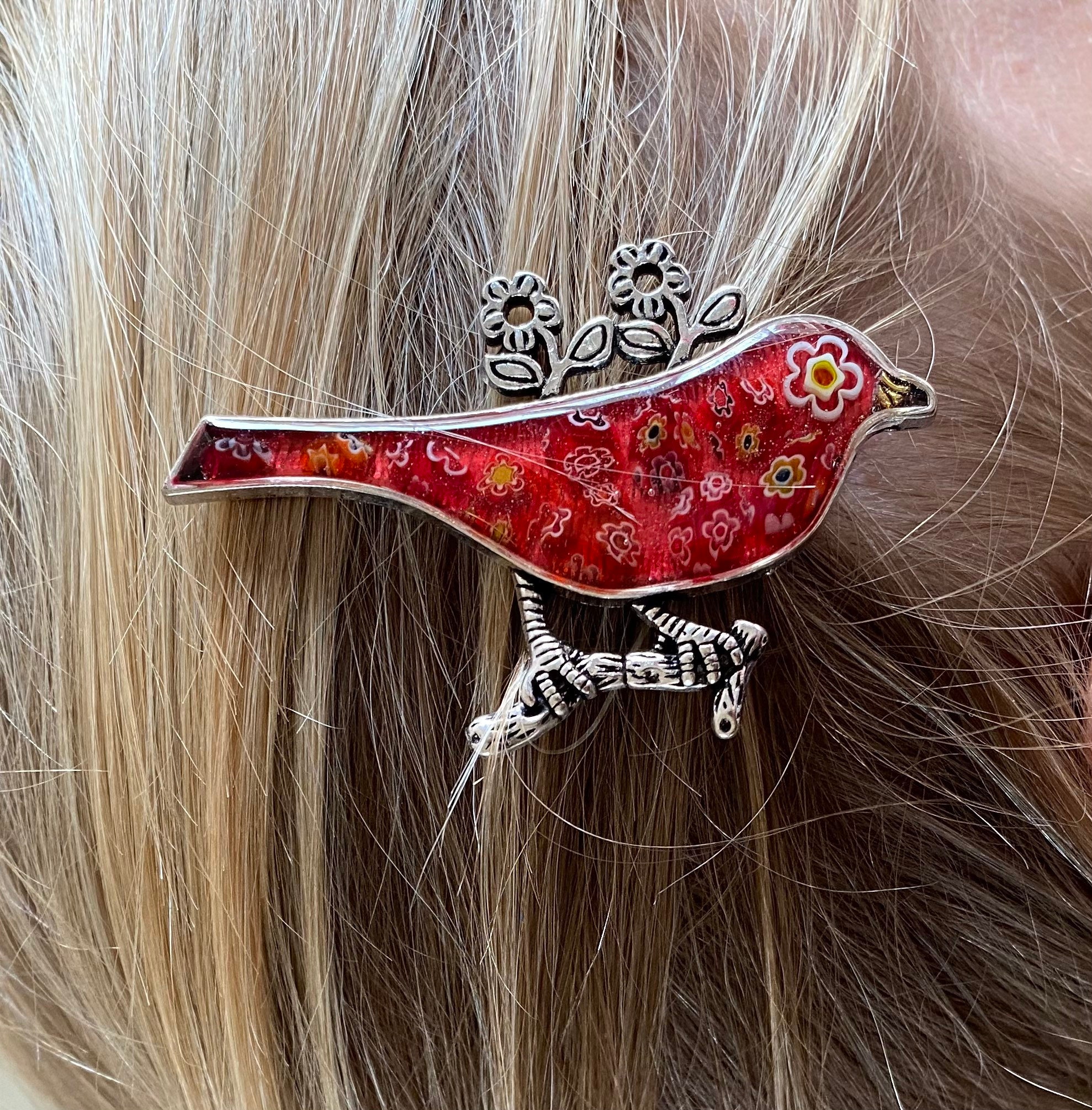 Unique Hair Slide Bird Hair Clip Bird Mosaic Jewellery - Etsy UK