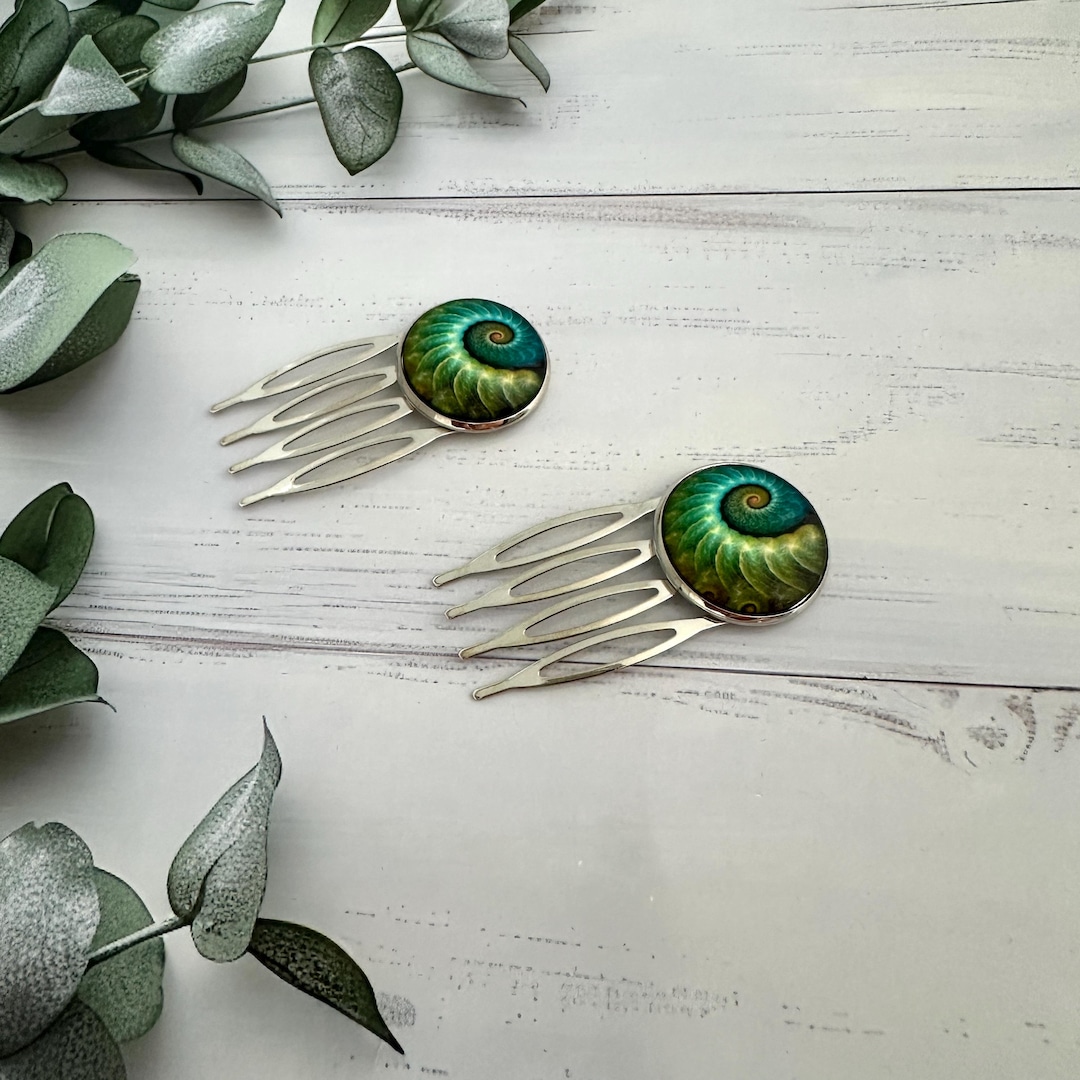 Ammonite Hair Comb Set, Small Hair Combs for Thin Hair, Fossil Print ...