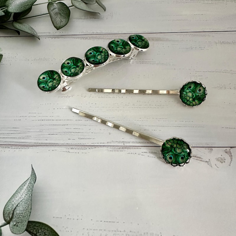 Green Barrette - Etsy