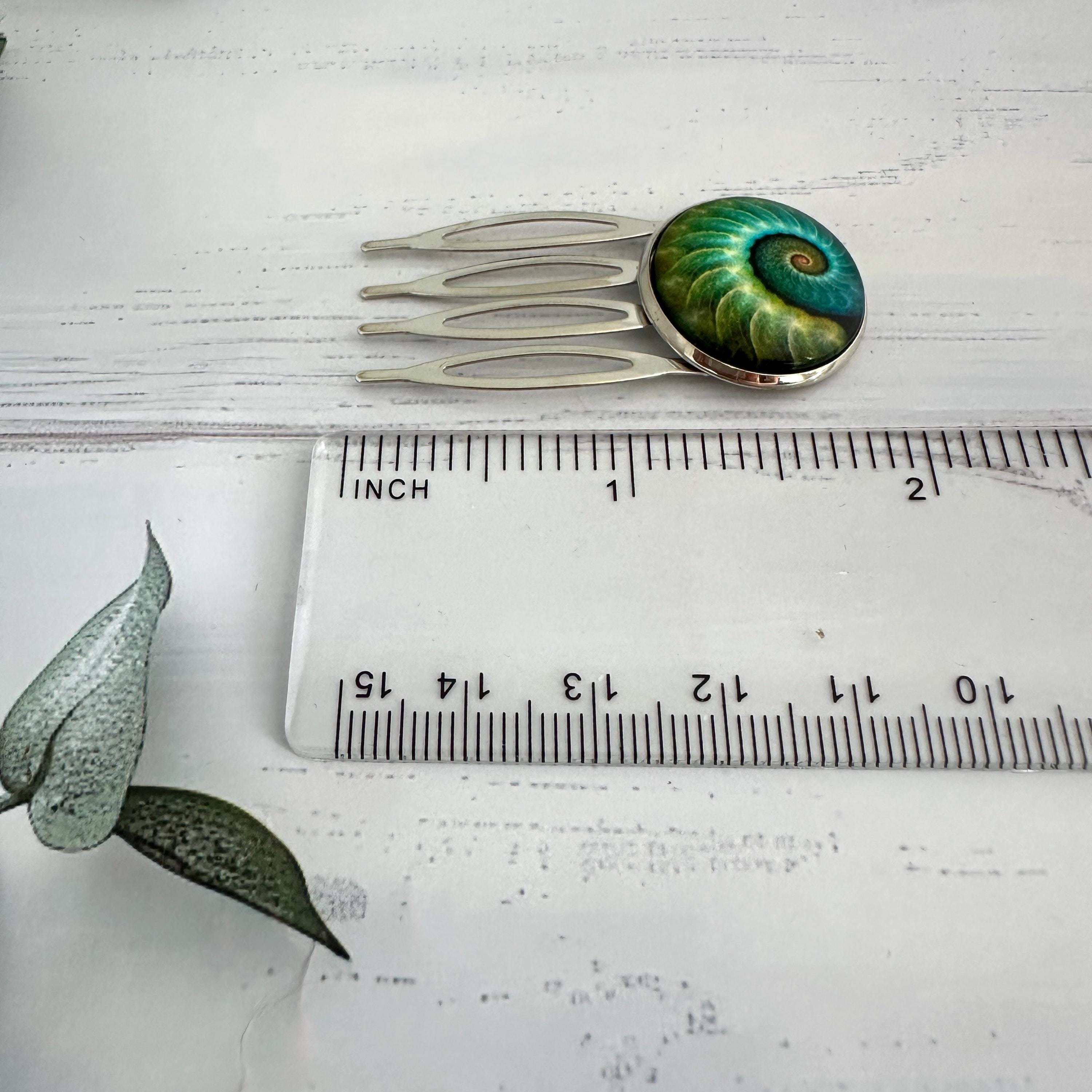 Ammonite Hair Comb Set, Small Hair Combs for Thin Hair, Fossil Print ...