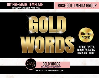 Gold Words - Etsy