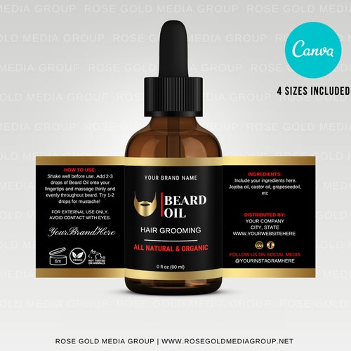 Skincare Product Labelessential Oil Label Editable Serum | Etsy