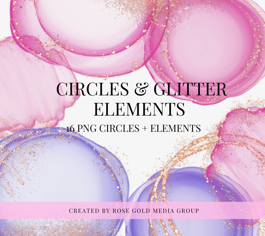 Circle and Gold Glitter Clip Art - Etsy