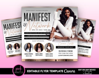Brunch Flyer, Editable Brunch Flyer, Networking Flyer, Women's ...