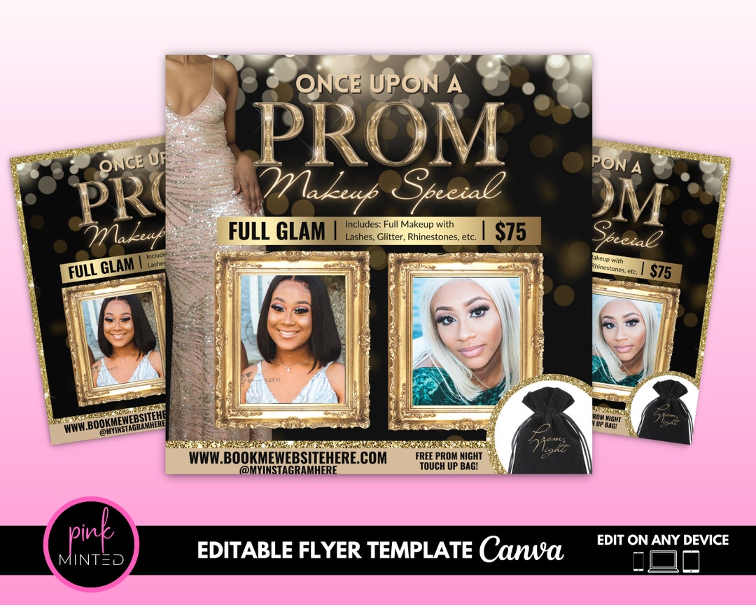 Prom Makeup Flyer, Prom Sale Flyer, Prom Lash Flyer, Prom Night Makeup ...