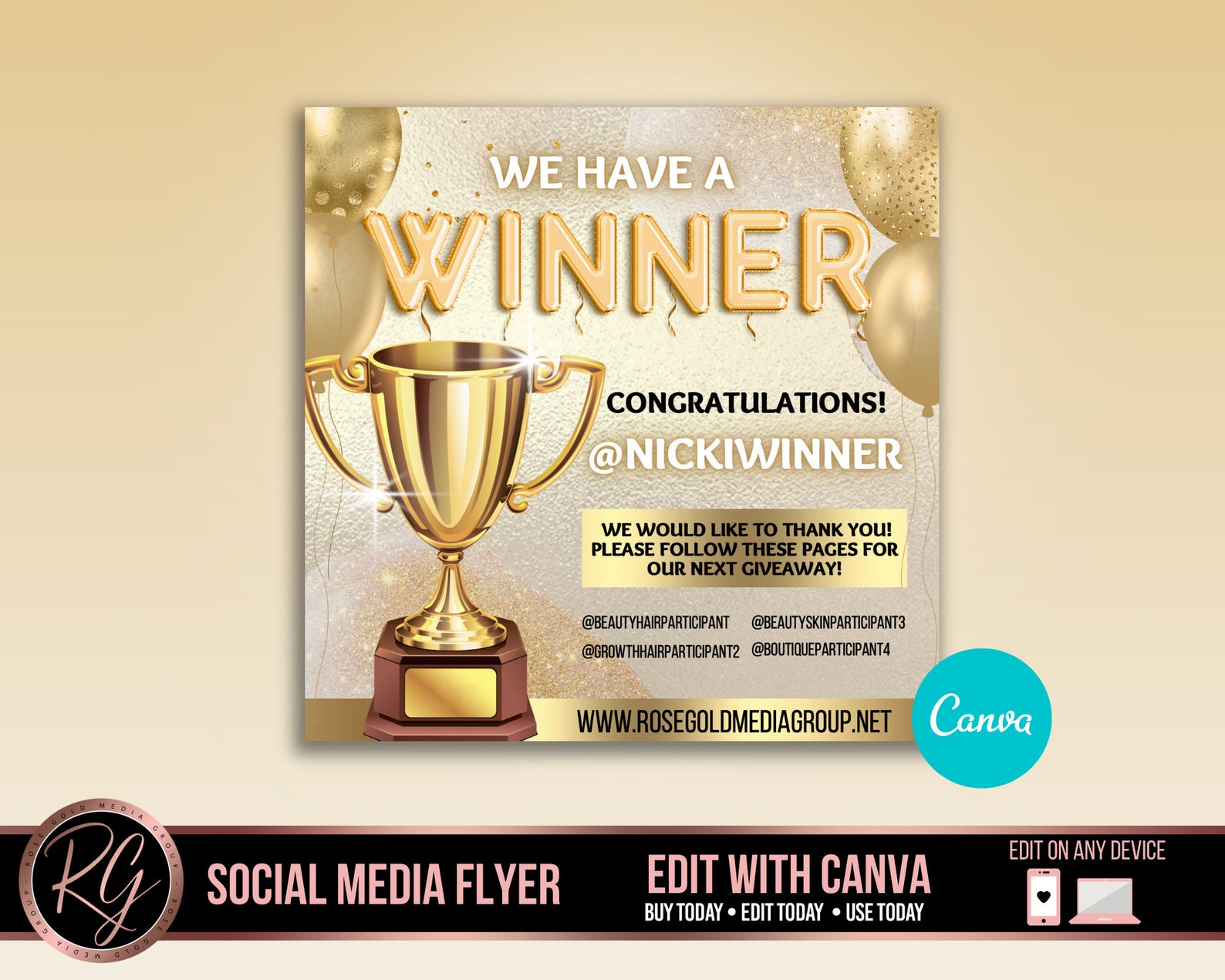 Raffle Flyer Contest Flyer Winner Flyer Giveaway Flyer | Etsy