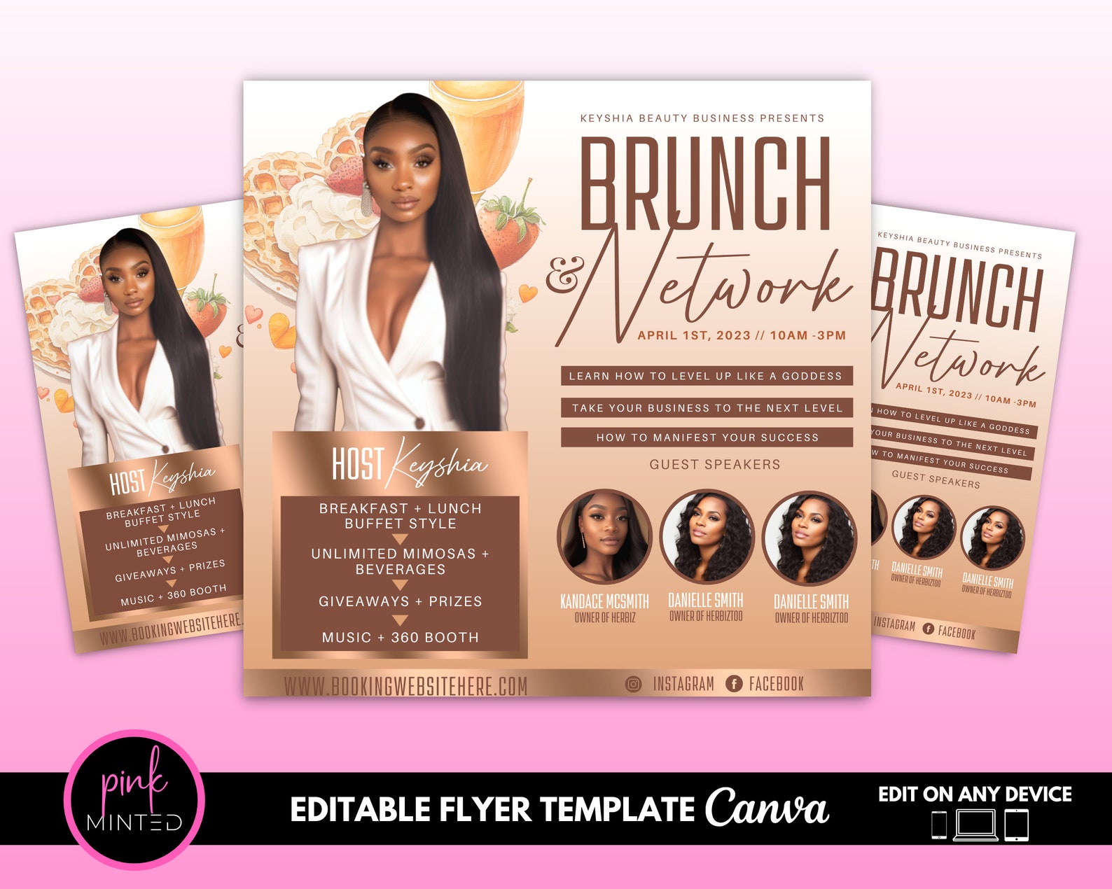 Editable Brunch Flyer Networking Flyer Women's - Etsy